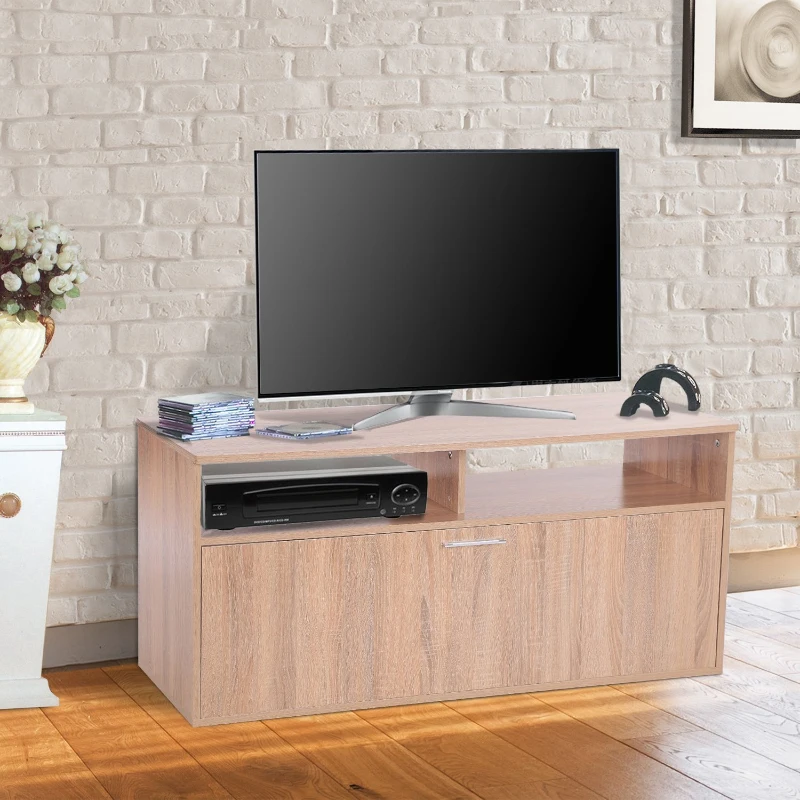 HOMCOM TV Unit, 120Lx40Wx52.2H cm-Oak | aosom.ie