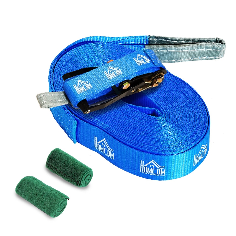 HOMCOM Slackline Balance Rope, 15 m-Blue | aosom.ie