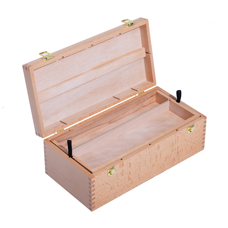 HOMCOM Portable Beech Wooden Painting Box Case Artist Folding Drawing ...