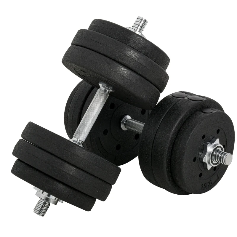 HOMCOM halterset 30kg halterset met halterschijven voor thuis kantoor ...