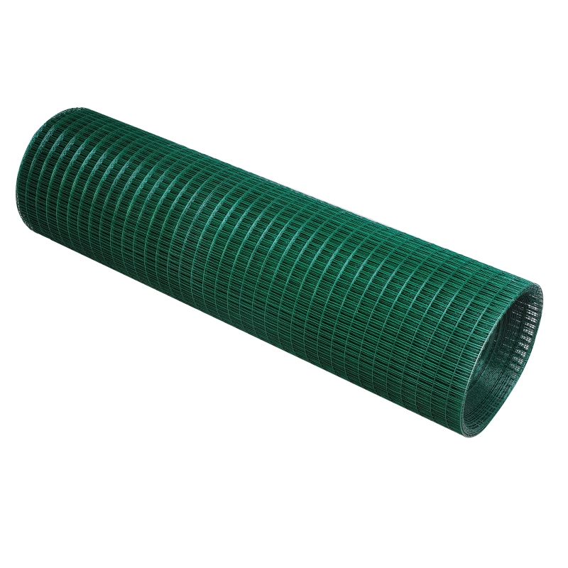 Pawhut PVC Coated Welded Wire Mesh Fencing Chicken Poultry Aviary Fence ...