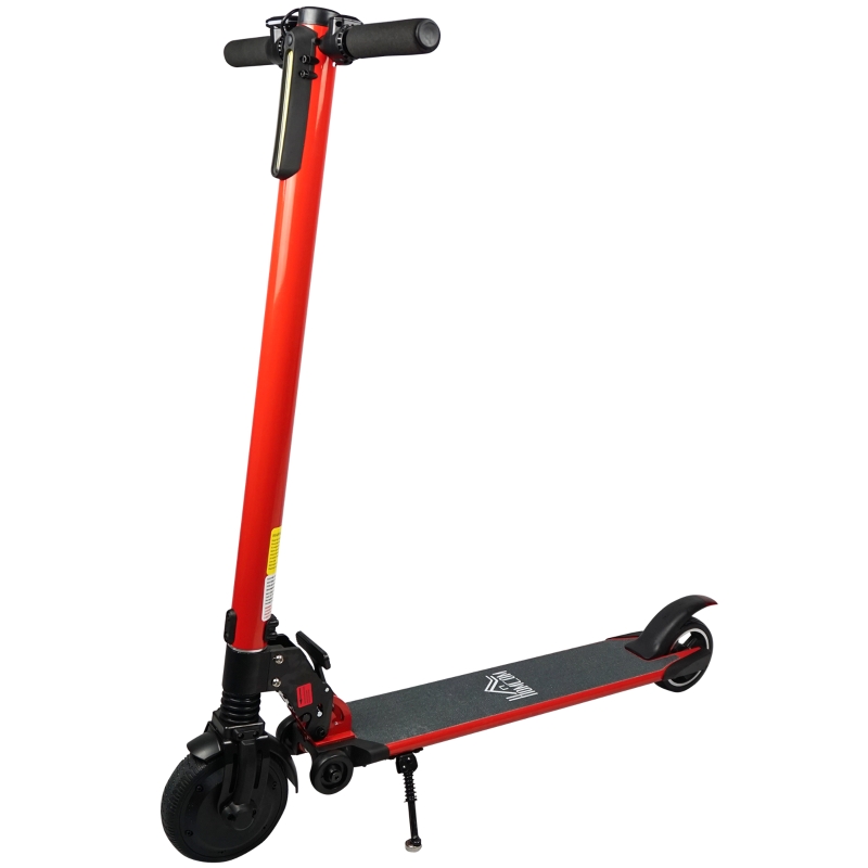 HOMCOM Aluminium Alloy Speed Adjustable Electric Scooter w/ Light Red ...