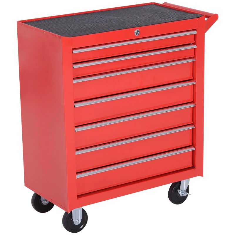 DURHAND Roller Tool Cabinet Storage Chest Box 7 Drawers Roll Wheels ...