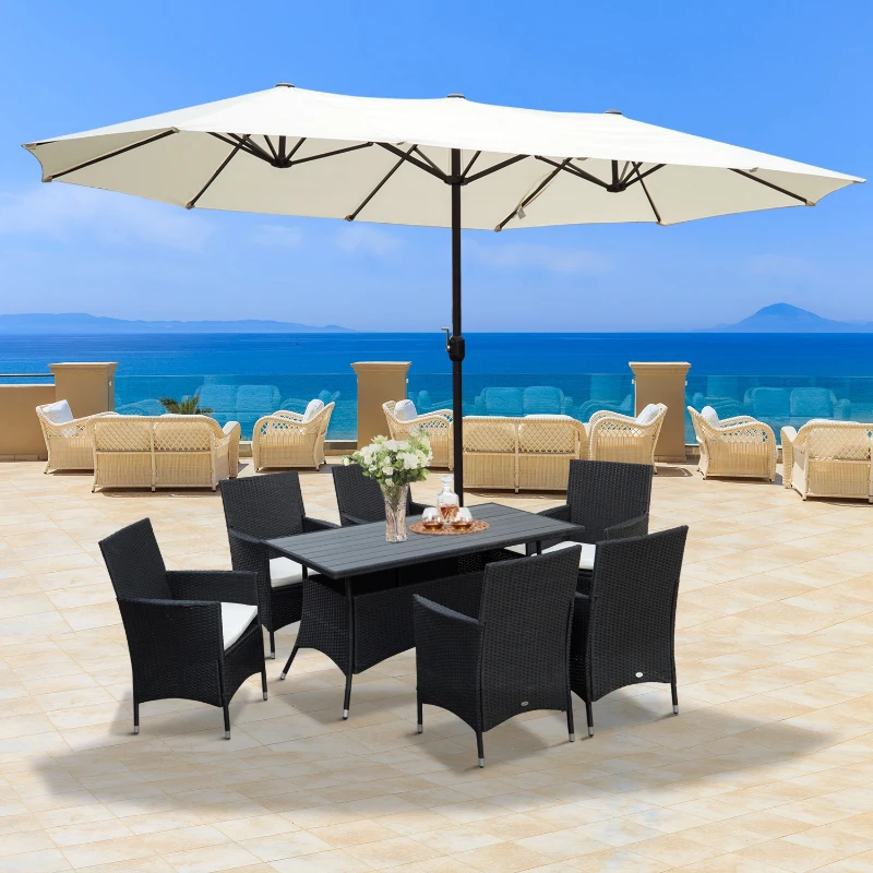 Outsunny Guarda-sol Grande 4,6 m Guarda-chuva Duplo Guarda-sol de ...
