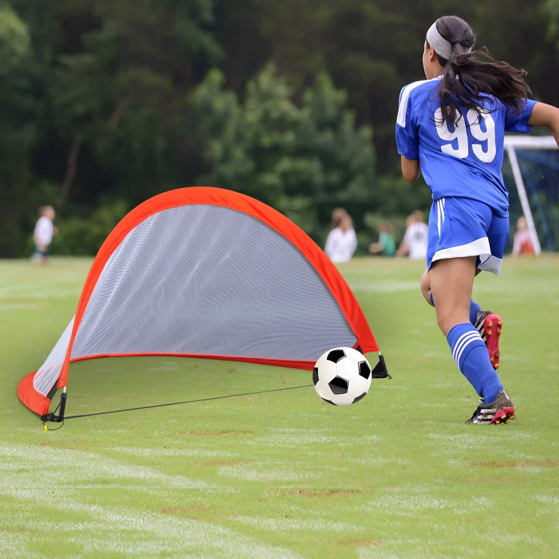 HOMCOM 4FT/122cm Foldable Pop-Up Soccer Net for Kids | Aosom UK