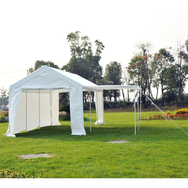 Outsunny 6x3 m Party Tent Gazebo W/ Open Sidewall-White
