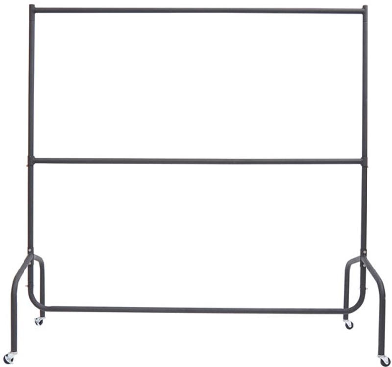 HOMCOM 4Ft Heavy Duty Hanging Rail-Black