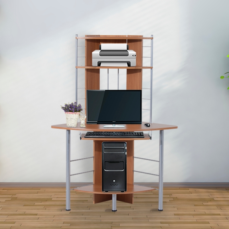 HOMCOM Workstation 113Lx65Dx158H cm-Brown | aosom.co.uk