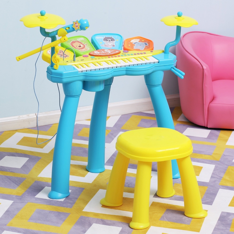 HOMCOM Kids Electronic Music Station-Multicolour/Blue | Aosom UK