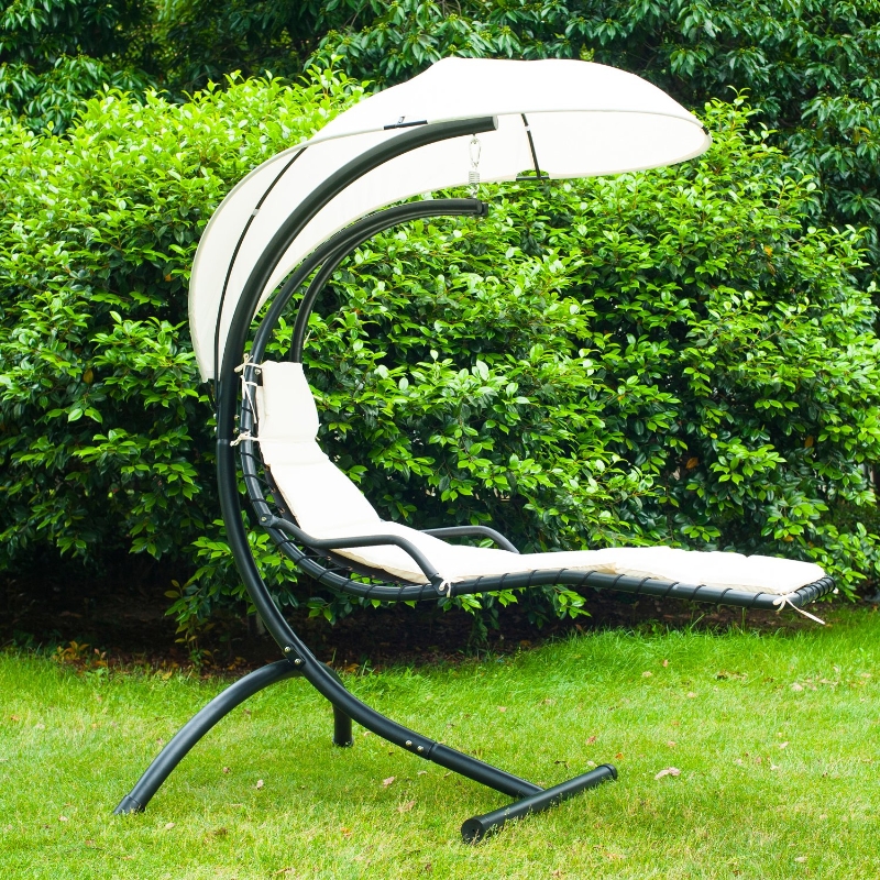 Outsunny Helicopter Swing Chair-Cream | aosom.co.uk