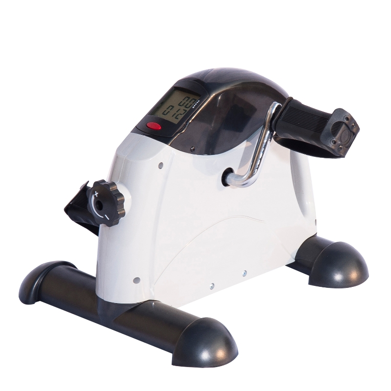 HOMCOM Portable Mini Pedal Exerciser Bike Leg/Arm LCD-White
