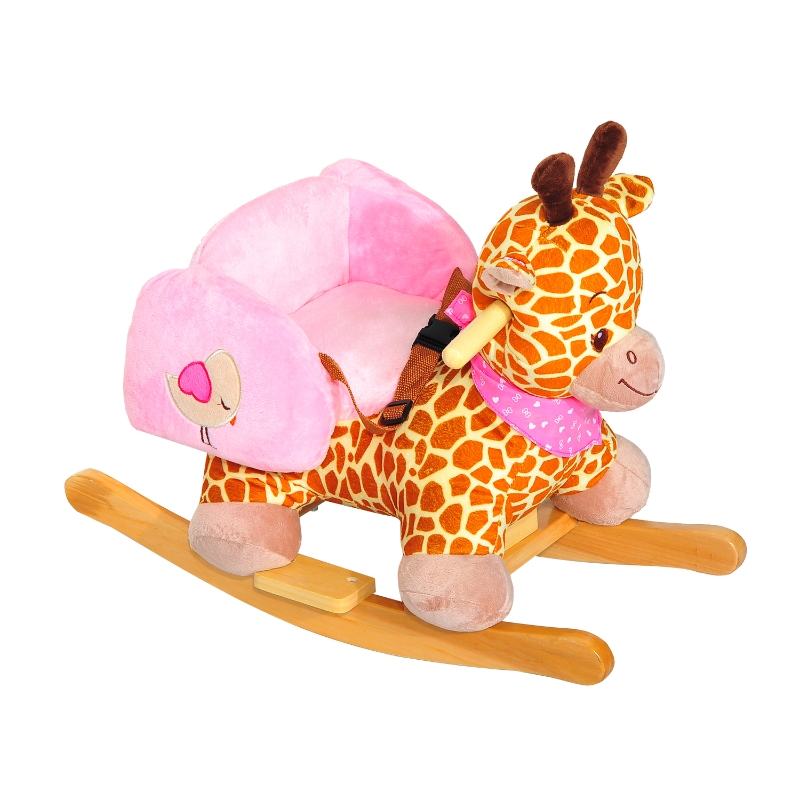HOMCOM Children Rocking Seat with Sound-Giraffe