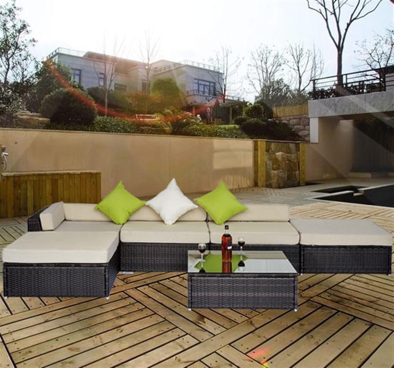 Outsunny 6 Pcs Rattan Sofa Set-Brown | aosom.co.uk