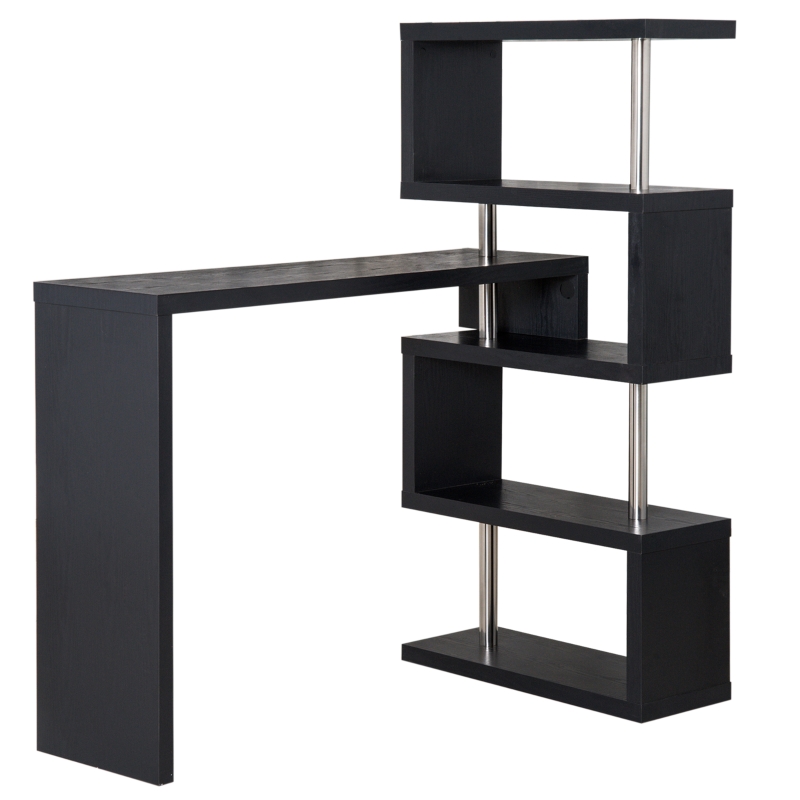 HOMCOM High Gloss Wooden Beverage Table Storage Display Shelf Modern ...