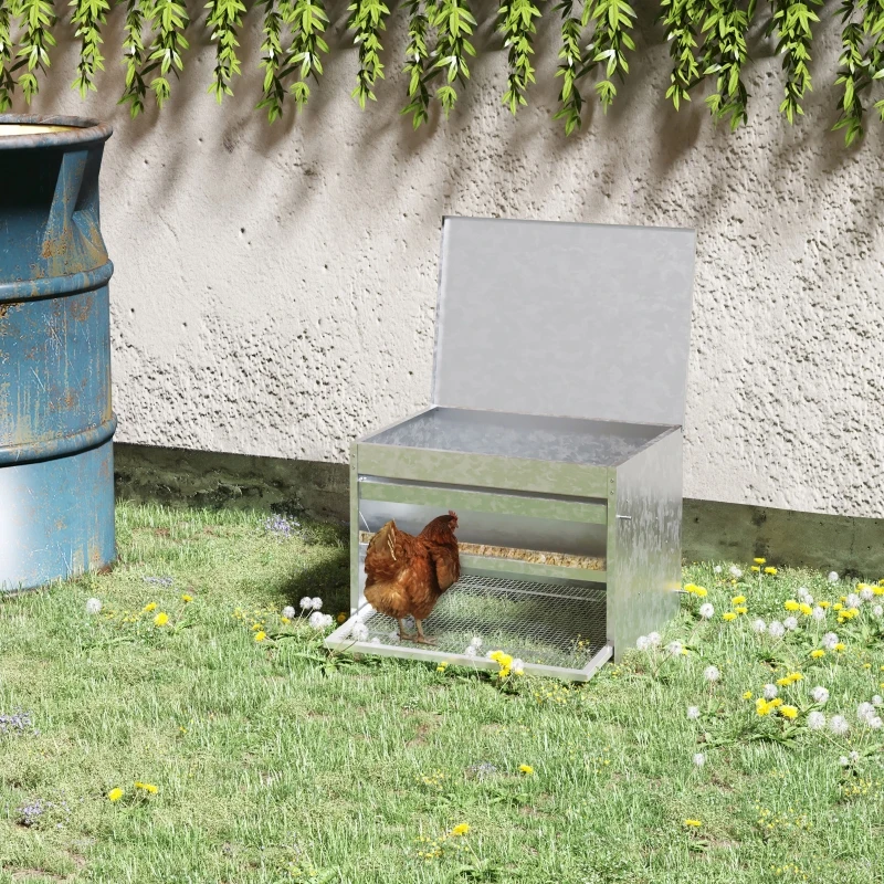 Hranitoare pasari automata, 22l, 51x38x40,5cm, argintie | Aosom RO