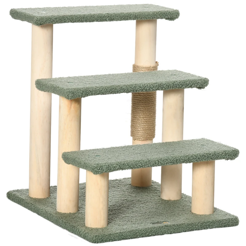 PawHut 48cm Cat Tree, 3-Layer Kitty Ladder, Cat Climbing Toy, Cat Tower ...