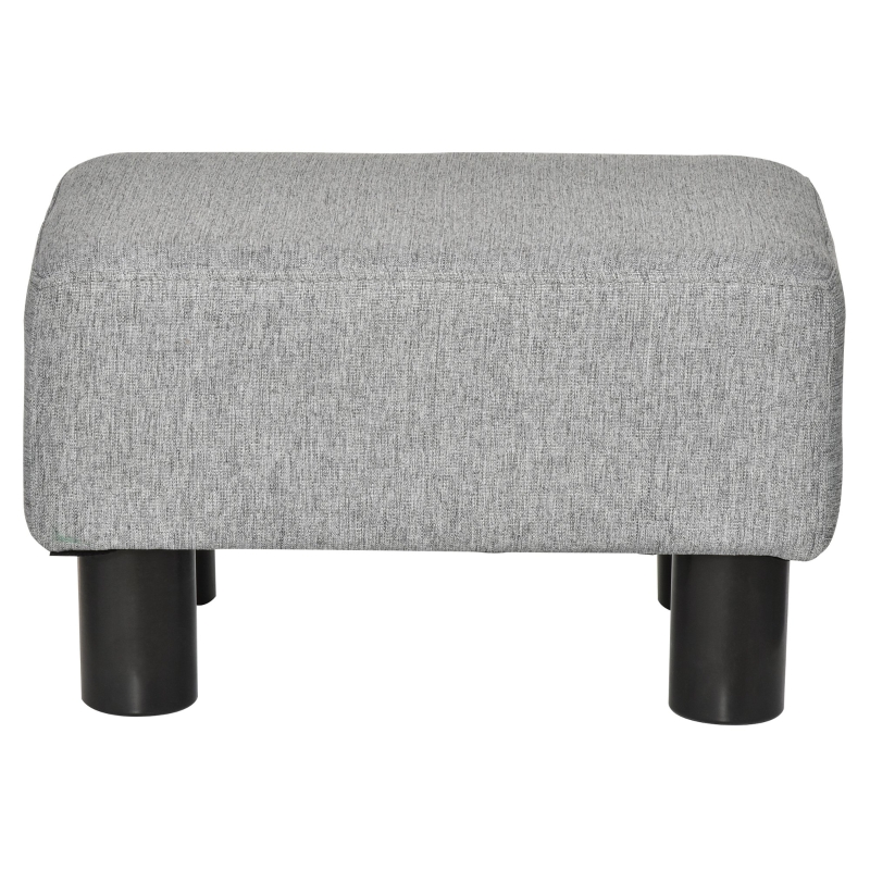 HOMCOM Linen Fabric Footstool Footrest Small Seat Foot Rest Chair Ottoman Grey Home Office with Legs 40 x 30 x 24cm PU Leather Linen w Plastic Chic Cube Aosom Ireland