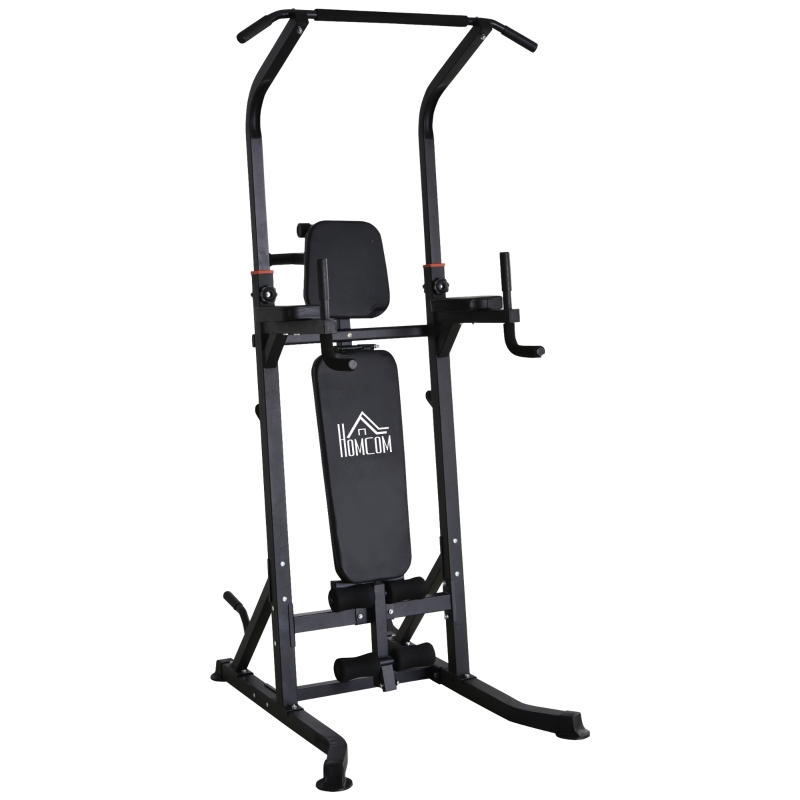HOMCOM Exercise Pullup Weight Machine Power Tower with Multiple ...
