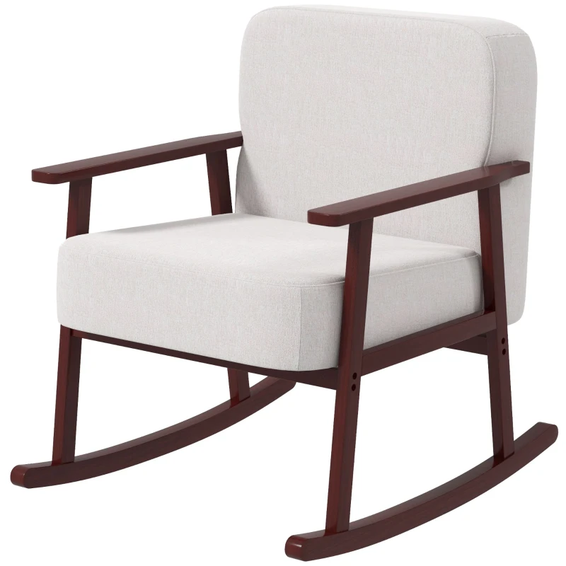 HOMCOM Fotoliu Balansoar pentru Interior Bej si Maro | Aosom RO