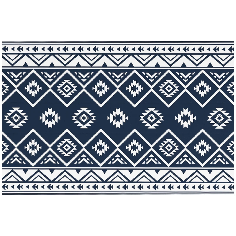 Outsunny Plastic Straw Reversible RV Outdoor Rug with Carry Bag, 182 x ...