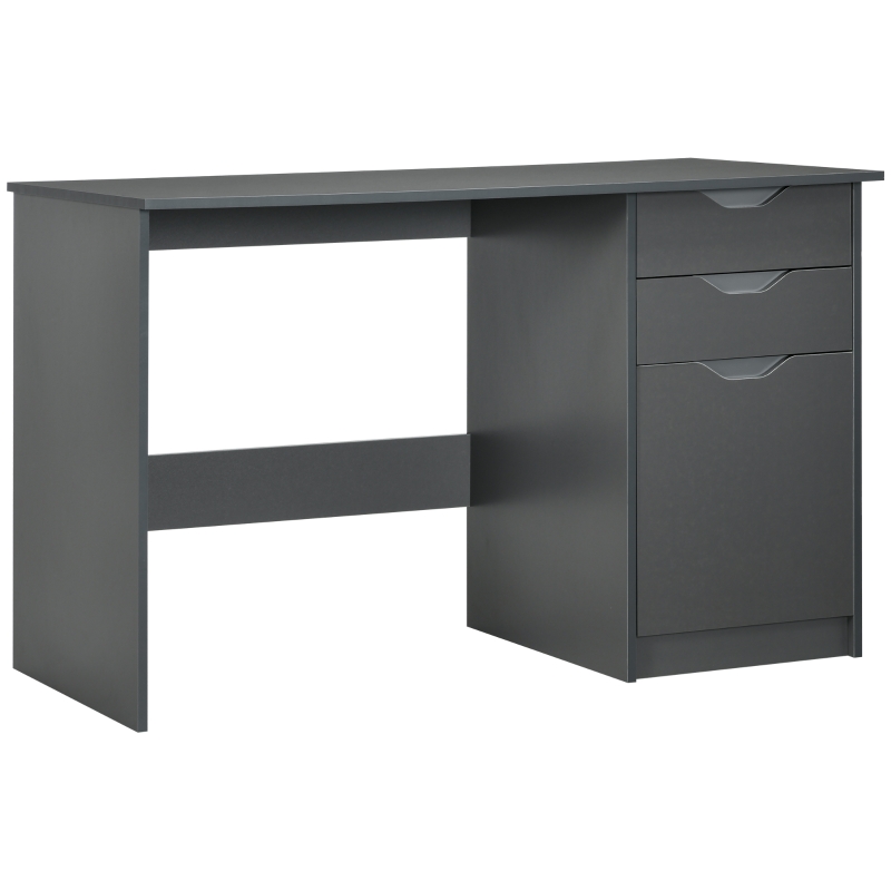 HOMCOM Computer Desk with Drawers, Modern Writing Workstation with ...
