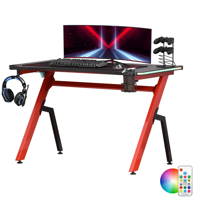 HOMCOM Gaming Desk Computer Desk Writing Table Red | Aosom UK