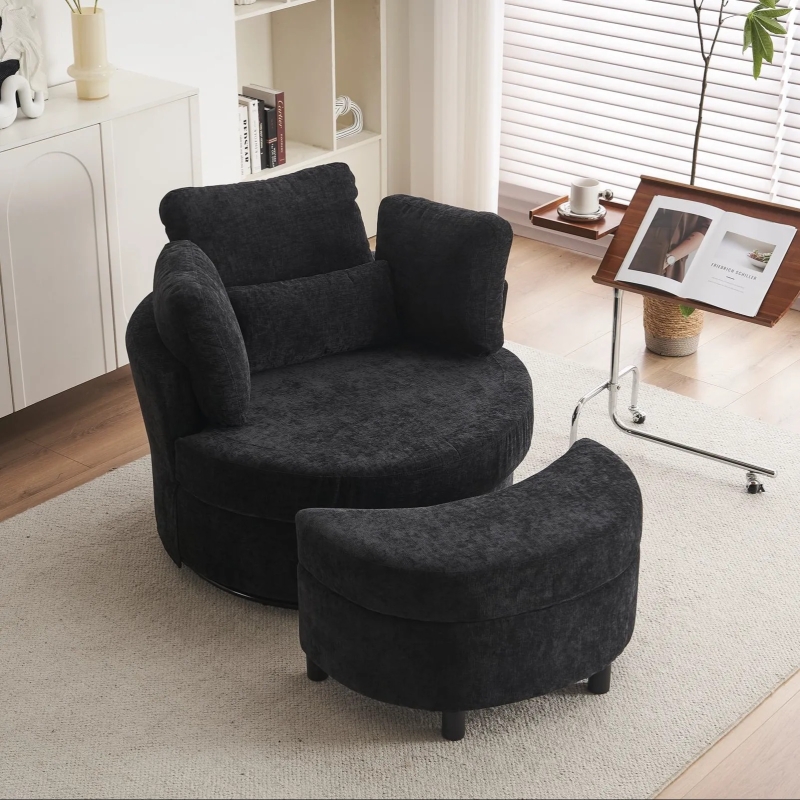 Black swivel chair living room store