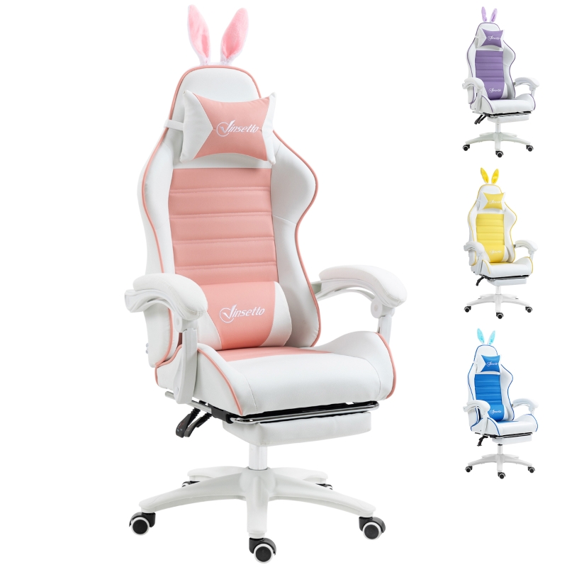 Pink white gaming chair store