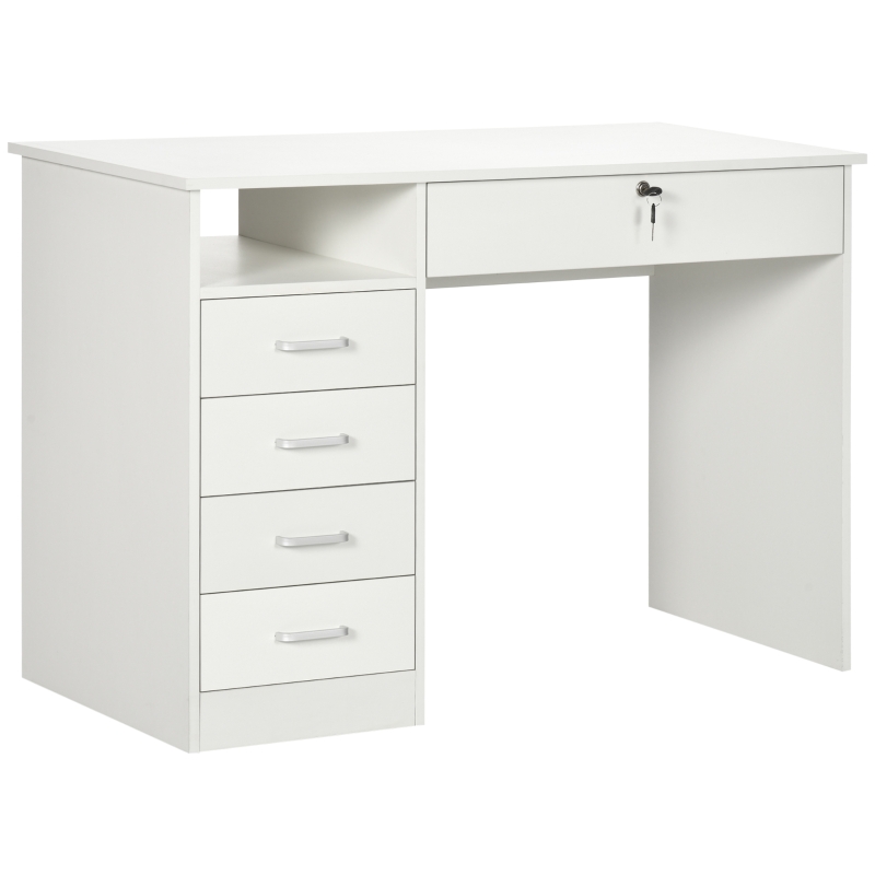 Computer desk with lockable drawers store