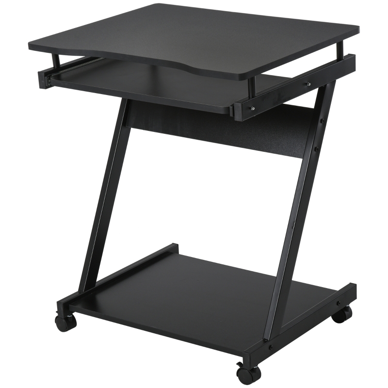 Black computer desk with keyboard tray store