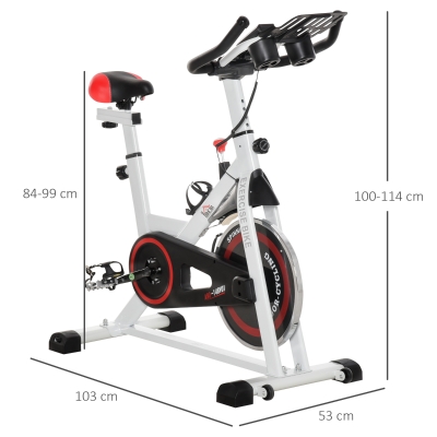 HOMCOM Upright Exercise Bike Indoor Training Cycling Machine Stationary ...