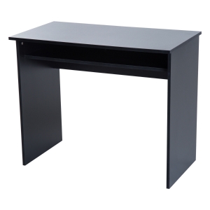 HOMCOM Black Computer Table 2 Drawers Wooden Office PC Table Desk ...