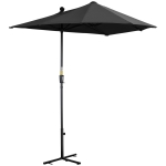 Outsunny 2m Half Parasol Market Umbrella Garden Balcony Parasol with ...
