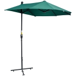 Outsunny 2m Half Parasol Market Umbrella Garden Balcony Parasol with ...
