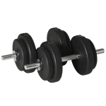 HOMCOM 30KG Adjustable Dumbbells Set, Hand Weights Set for Home Gym ...