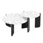 Ensemble de Tables Basses Gigognes Modernes, Noir | Aosom France