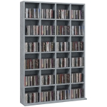 HOMCOM CD Storage Unit with Adjustable Shelves, 89 x 130.5 cm, Natural ...