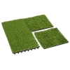 Outsunny Gazon Synthétique Artificiel Set de 10 Dalles Carreaux Herbe Haute Dense 25 mm Anti-UV ...