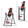 HOMCOM Steel Adjustable Pain Relief Gravity Inversion Table Red/Black ...