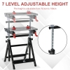 HOMCOM Foldable Work Bench Tool Stand with Adjustable Height and Clamps ...