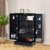 HOMCOM Bookcase, 4-Tier, 2 Doors, Adjustable-Black | Aosom UK