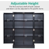 HOMCOM Bookcase, 4-Tier, 2 Doors, Adjustable-Black | Aosom UK