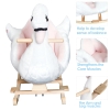 HOMCOM Swan Rocking Horse Kids Wooden Ride On Plush Toy w/ Music | Aosom UK