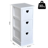 HOMCOM 3-Drawers Storage Unit, 25.5Lx30Wx62H cm-White | Aosom UK