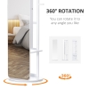 HOMCOM Full Length Mirror with Jewelry Cabinet, Hanging Cloth Bar, Coat ...