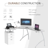 HOMCOM L Shape Desk with Drawers Computer Desk White | Aosom UK