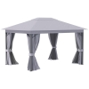 Outsunny 4 x 3(m) Patio Gazebo Canopy Garden Tent Shelter with Vented ...