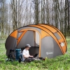 Outsunny 4-5 Person Pop-up Camping Tent Waterproof Family Tent w/ 2 Mesh Windows & PVC Windows ...