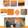 Outsunny 4-5 Person Pop-up Camping Tent Waterproof Family Tent w/ 2 Mesh Windows & PVC Windows ...