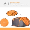 Outsunny 4-5 Person Pop-up Camping Tent Waterproof Family Tent w/ 2 Mesh Windows & PVC Windows ...